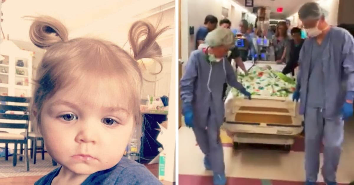 Family and hospital staff sing ‘Amazing Grace’ as little girl takes ...